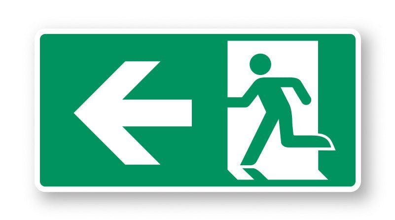 Rescue Sign | Escape Route Left E01 — Horosimansi