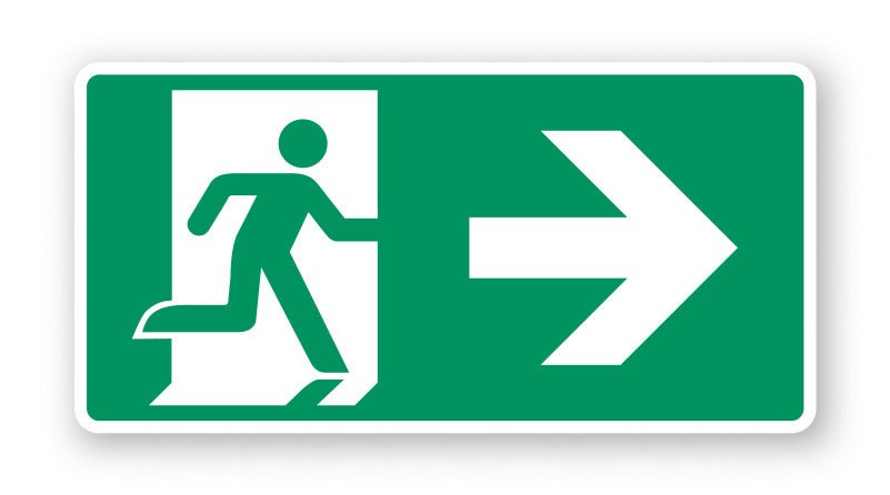 Rescue Sign | Right E02 Escape Route — Horosimansi